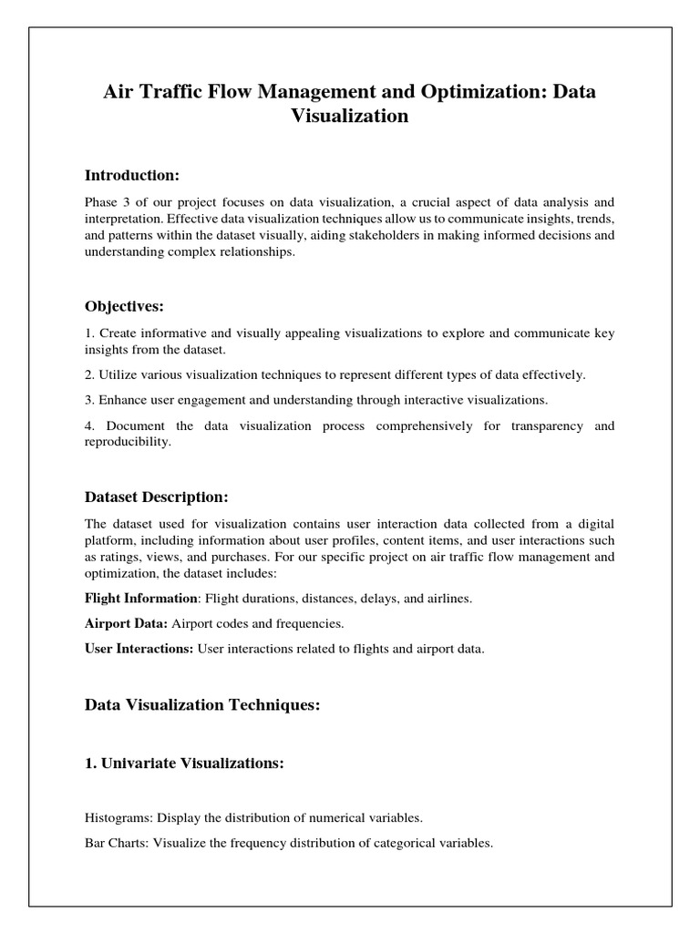 Air Traffic Data Visualization Techniques | PDF | Data | Histogram