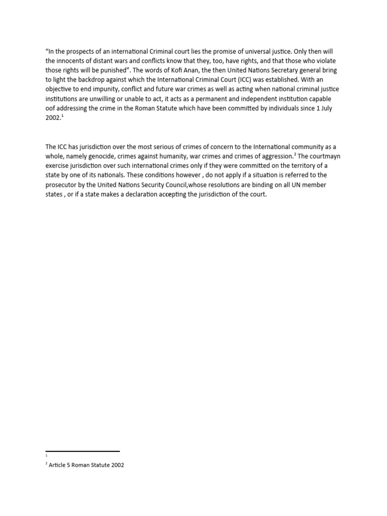 Article 5 Roman Statute 2002 | PDF | Social Science