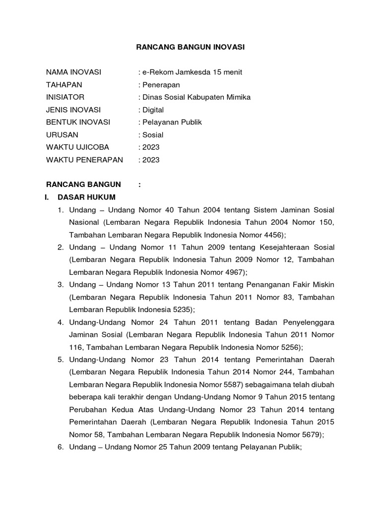 Rancang Bangun Inovasi E-Rekom Jamkesda | PDF | Pengelolaan Keuangan & Uang