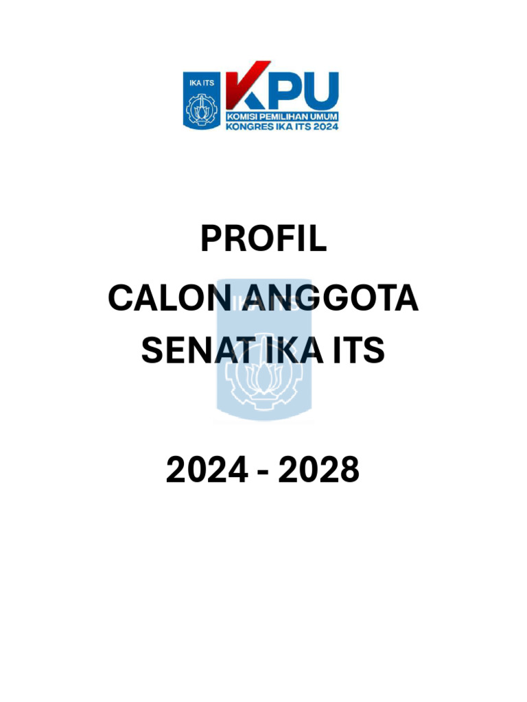 Calon Anggota Senat Ika Its 2024 - Profil | PDF