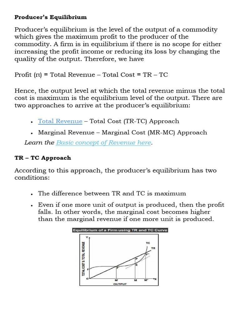Ch.10 Producer's Equilibrium | PDF | Economic Equilibrium | Profit ...