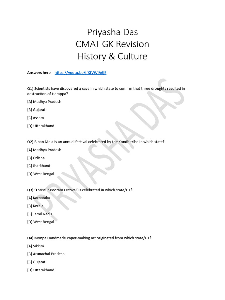 History Culture GK D2 V3 | PDF | Travel