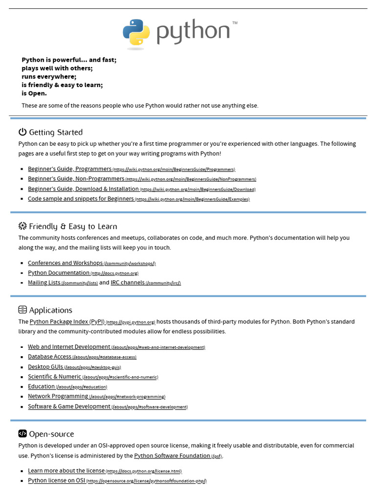 About Python | PDF | Application Software | Python (Programming Language)