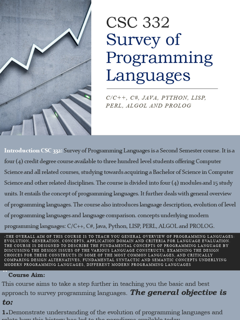 Ppt_CSC 332 Survey of Programming Languages | PDF | Computer ... Ppt_CSC 332 Survey of Programming Languages | PDF | Computer ...