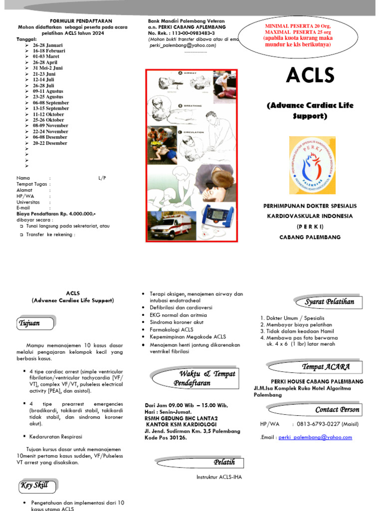 Pendaftaran Pelatihan ACLS 2024 | PDF