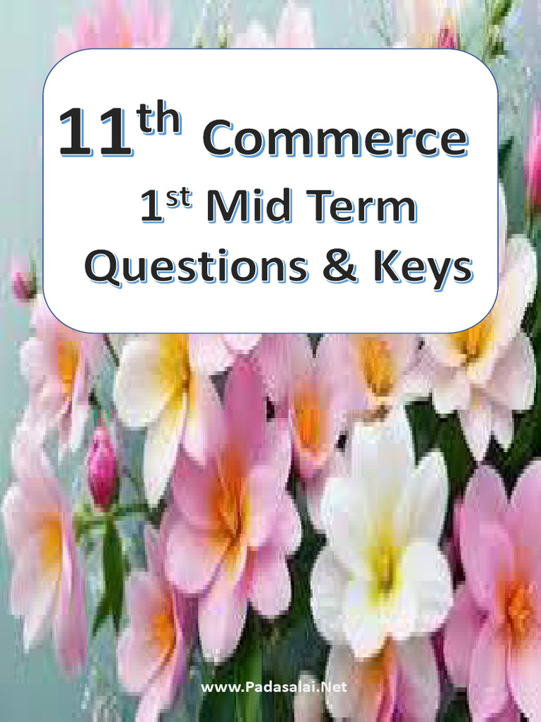 11th Commerce EM - 1st Mid Term Exam All Previous Year Questions ...