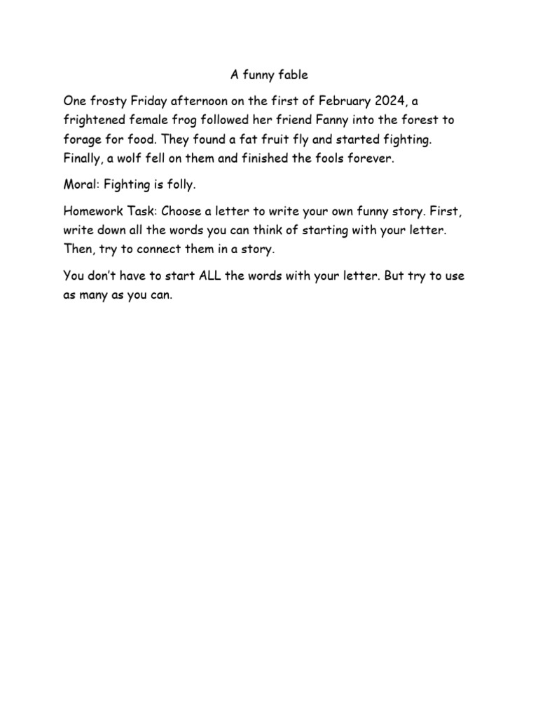 A Funny Fable | PDF