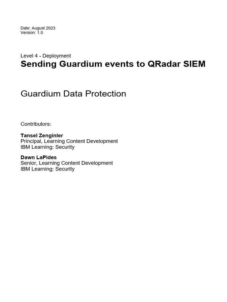 Guardium Data Protection - L4 Deploy - Integration and Customization ...