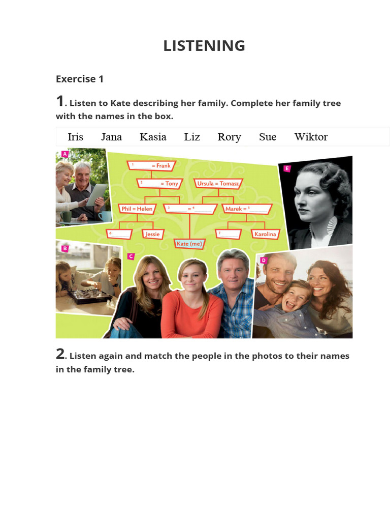 Unit 3 - Listening - Family A2 | PDF