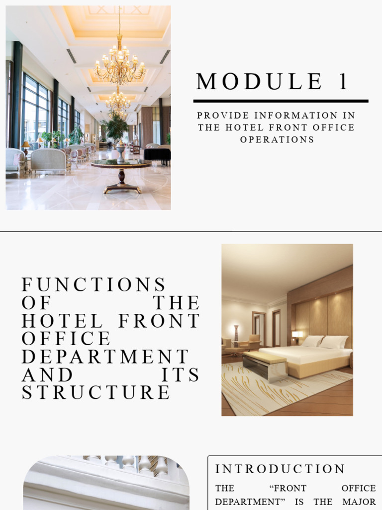 Module 1 Provide Information in The Hotel Front Office Operations | PDF