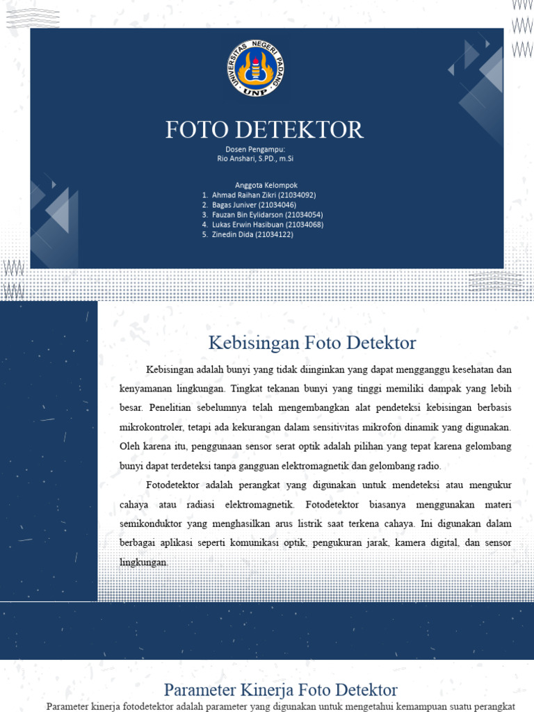 Kelompok 1 - Fotodetektor | PDF | Sains & Matematika | Komputer