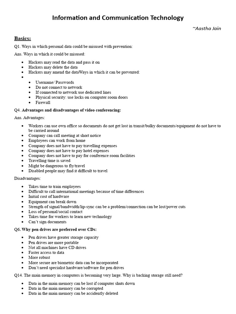 ICT questions | PDF | Internet | Computer Network