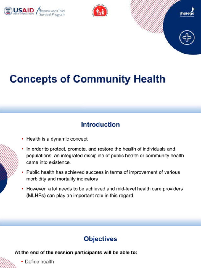 1 Concepts of Community Health 250645264 | PDF