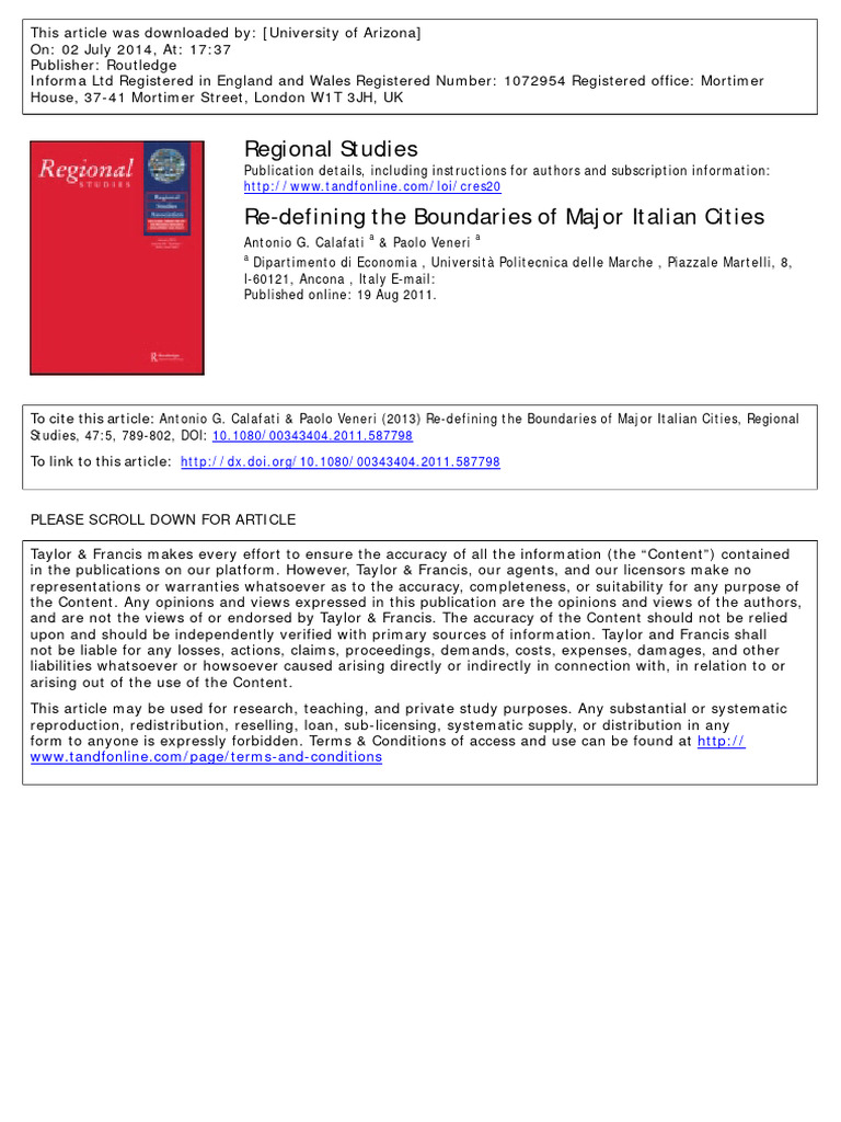 Re-defining the Boundaries of Major Italian Cities_2013 | PDF | Italy ... Re-defining the Boundaries of Major Italian Cities_2013 | PDF | Italy ...
