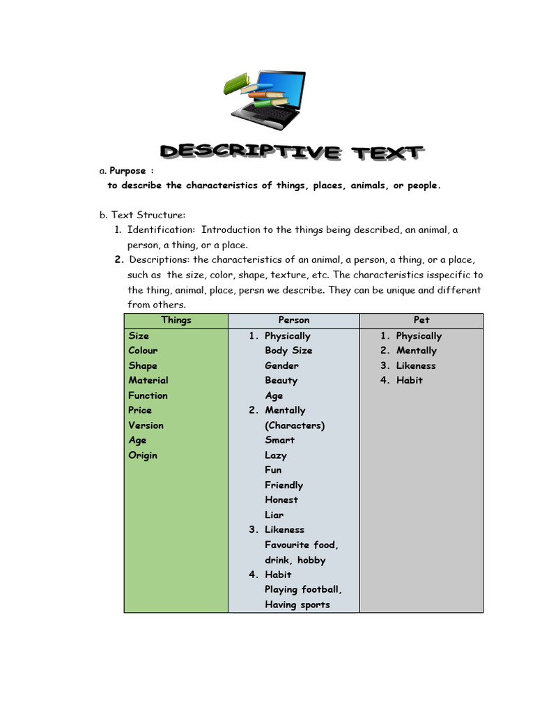 Bahan Materi Guru Kelas 8 Descriptive | PDF | Adverb | Verb