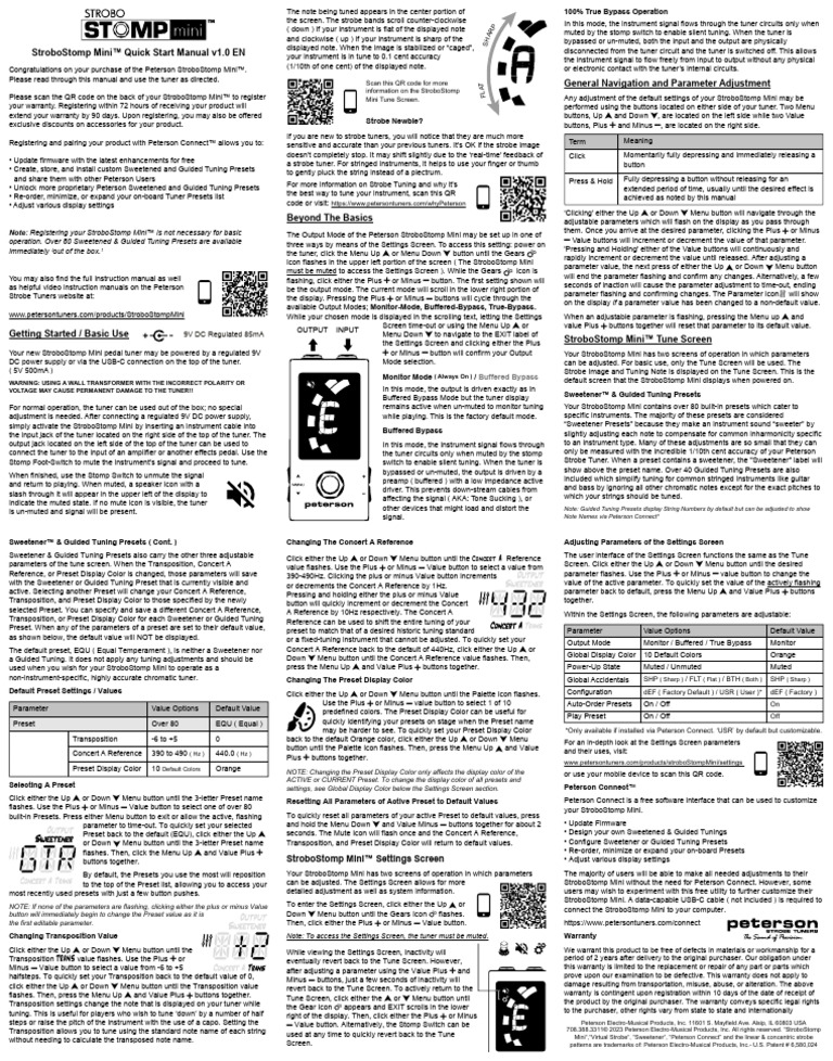 StroboStomp Mini QuickStart v1.0 en | PDF | Electronics