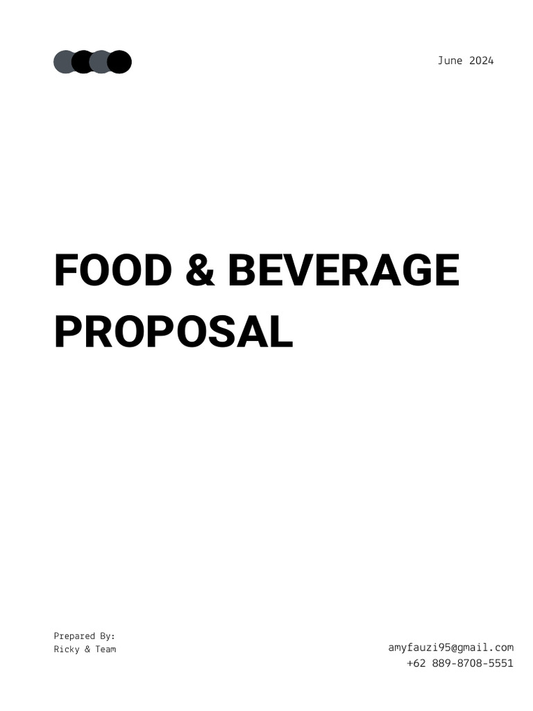 F&B Consulting Proposal | PDF | Foods | Cuisine