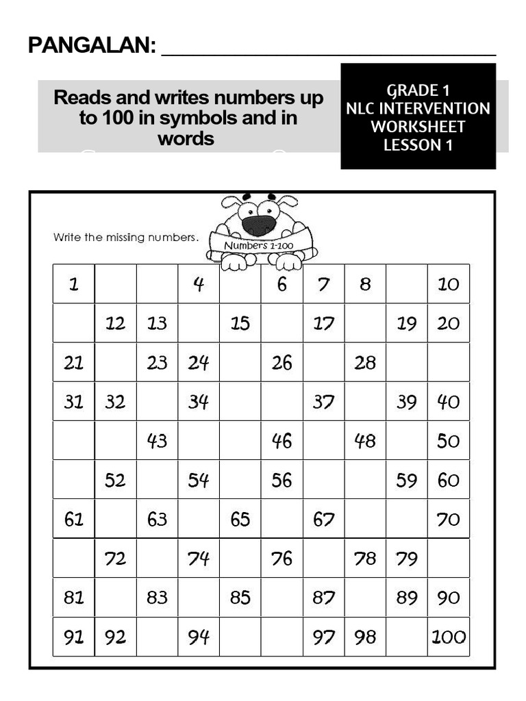 Week 1 Lesson 4 To 9 Grade 1 NLC Intervention Worksheet | PDF | Career & Growth | Teaching ...