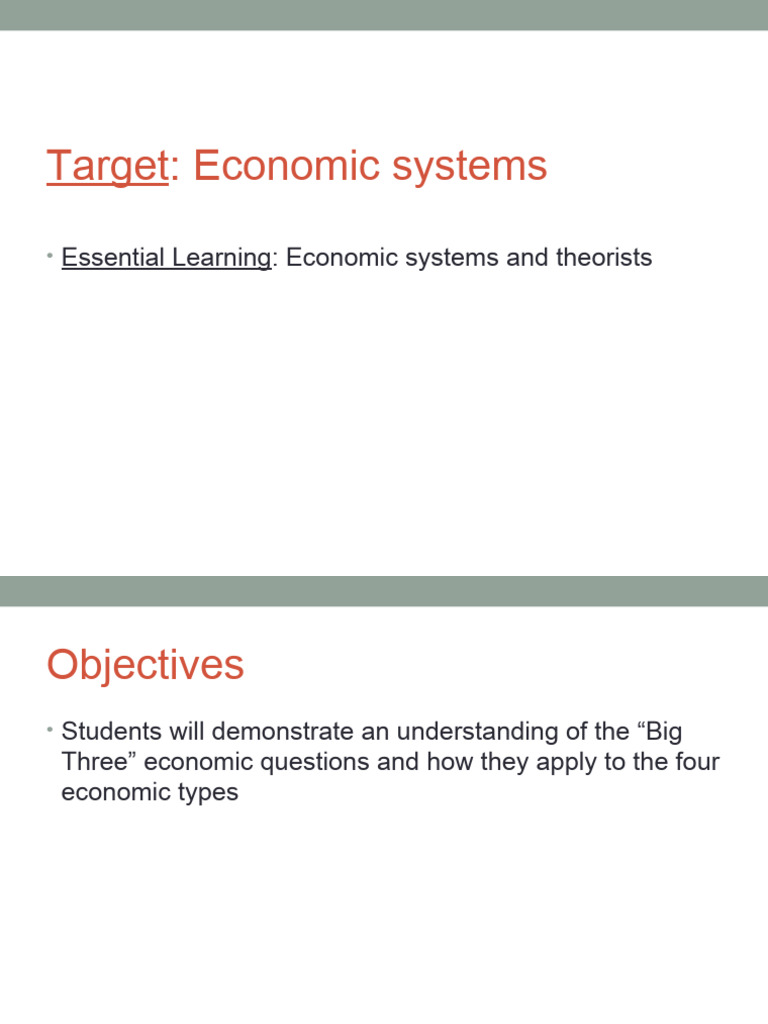 Grade 9 Economic Systems | PDF | Economic System | Economics