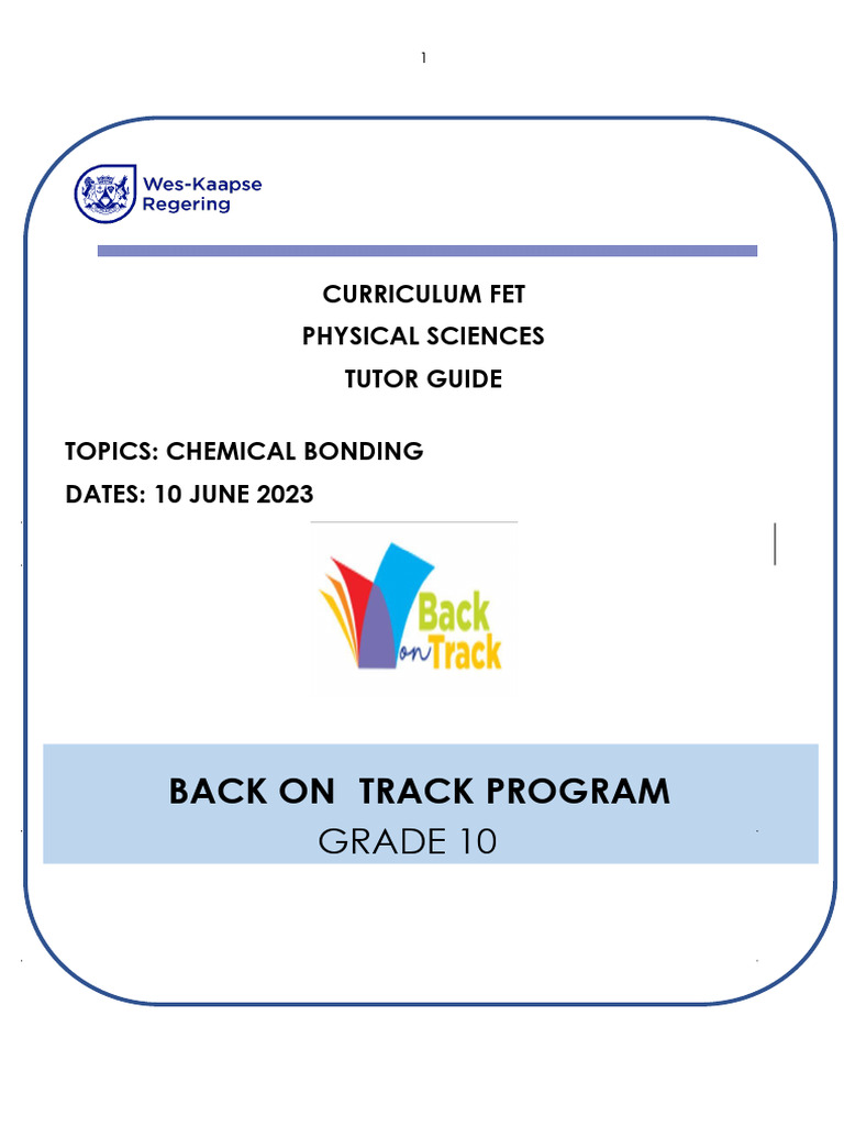 Grade 10 Physical Sciences Guide | PDF | Chemical Bond | Ion