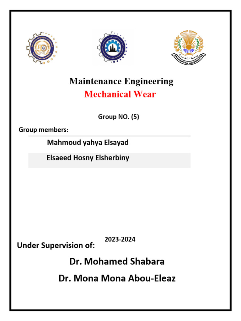 Maintenanance Engineering-1 | PDF | Wear | Materials