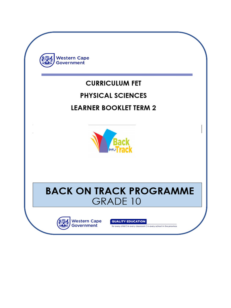 Back On Track Programme: Grade 10 | PDF | Electric Charge | Voltage