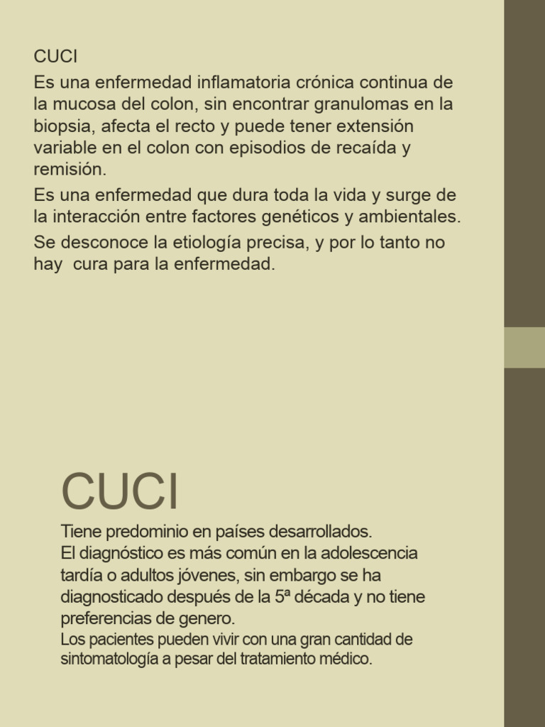 CUCI: Síntomas, Diagnóstico y Tratamiento | PDF | Colitis ulcerosa ...