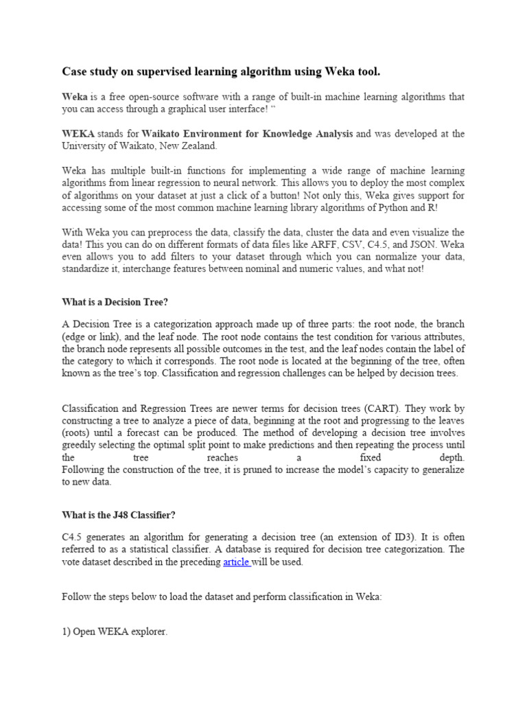 Weka Tool Pdf Machine Learning Statistical Classification 9055
