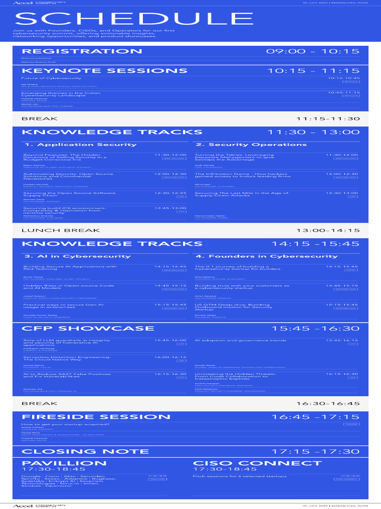 Accel Cybersecurity 2024 Event Schedule | PDF | Computer Security ...