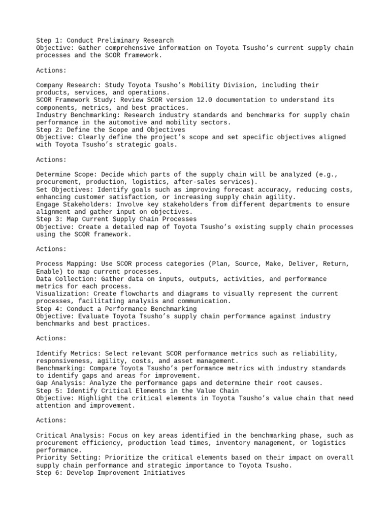 Step 1 Conduct Preliminary Research | PDF | Performance Indicator | Supply Chain