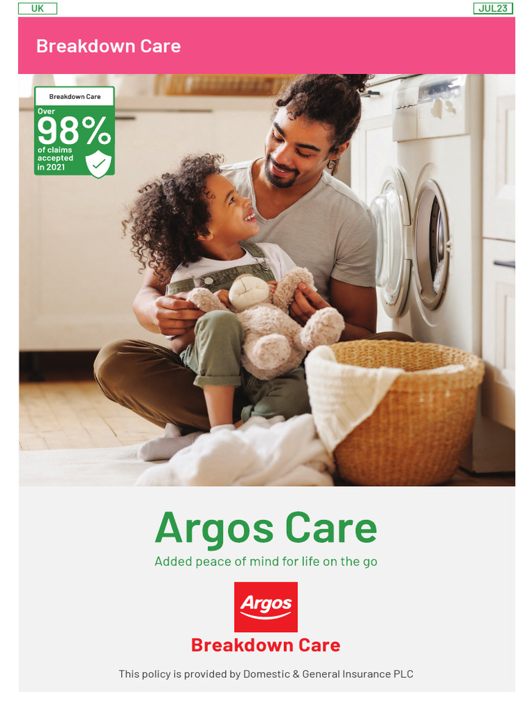 Argos Breakdown Care Insurance Guide | PDF | Insurance | Washing Machine