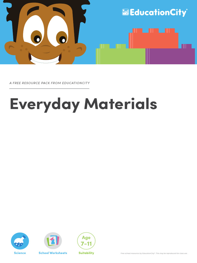 Science Everyday Materials Worksheets 7 11 Year Olds | PDF ...