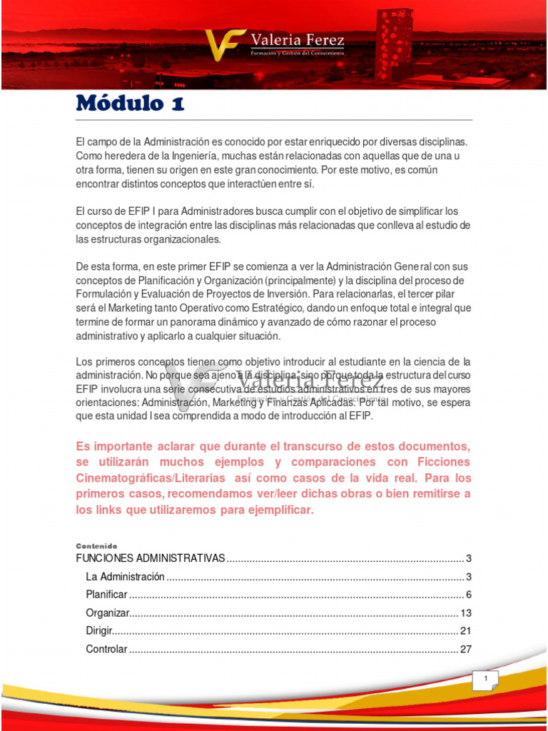 ADMINISTRACIÓN EFIP 1mod 1 | PDF | Planificación | Motivación