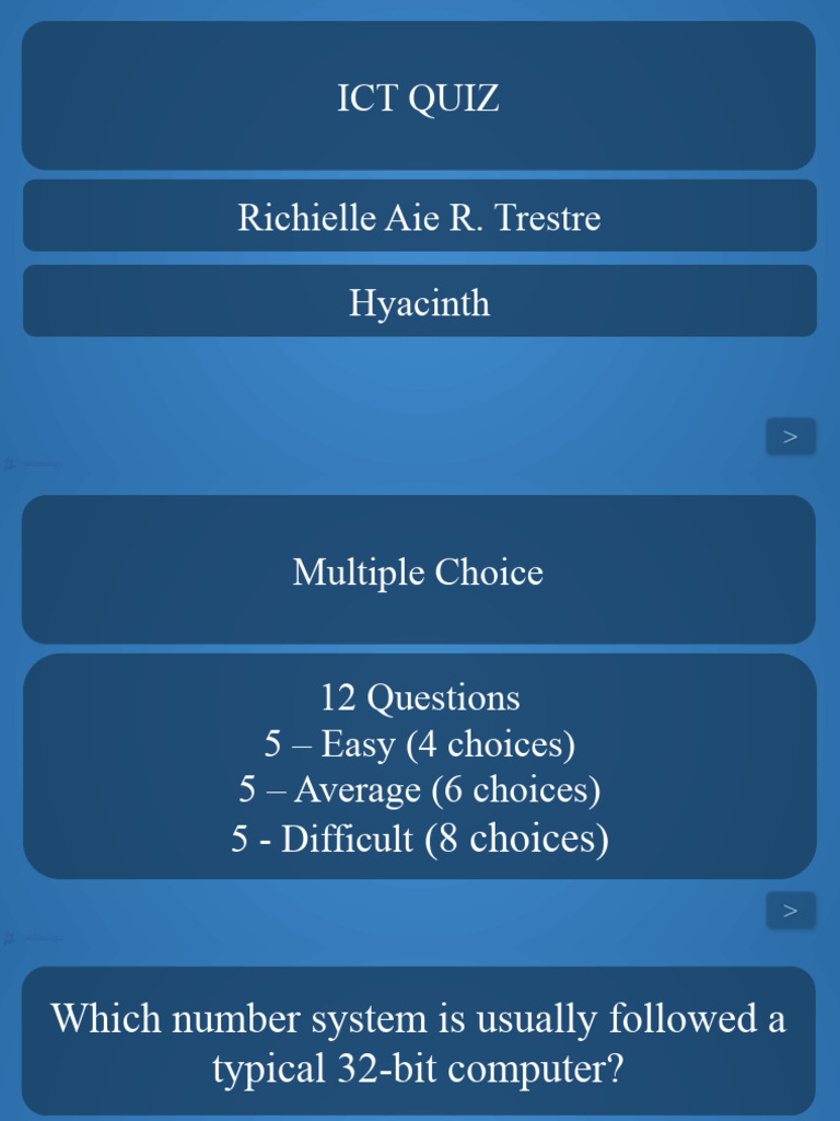 ICT Quiz by Richielle Aie R. Trestre | PDF | Computer Network | Domain ...