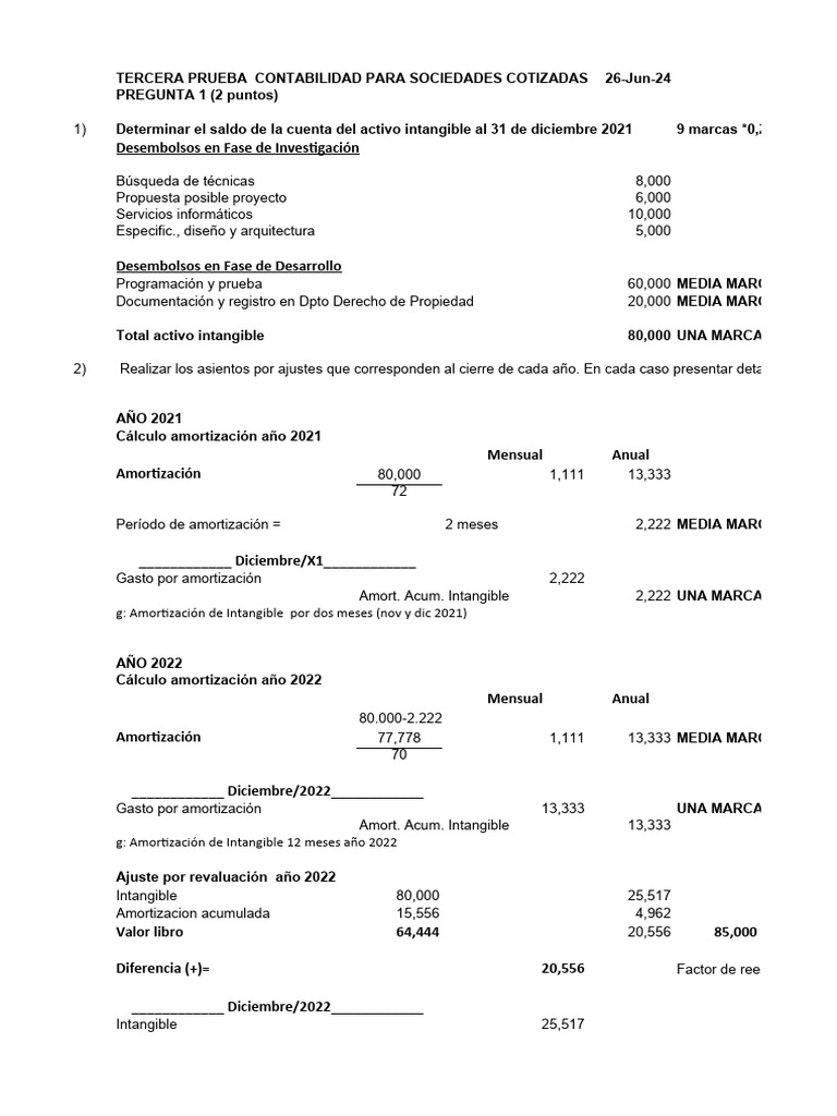 Pauta Prueba 3 Cont Soc Cotizadas 26 Junio 2024 | PDF | Contabilidad ...