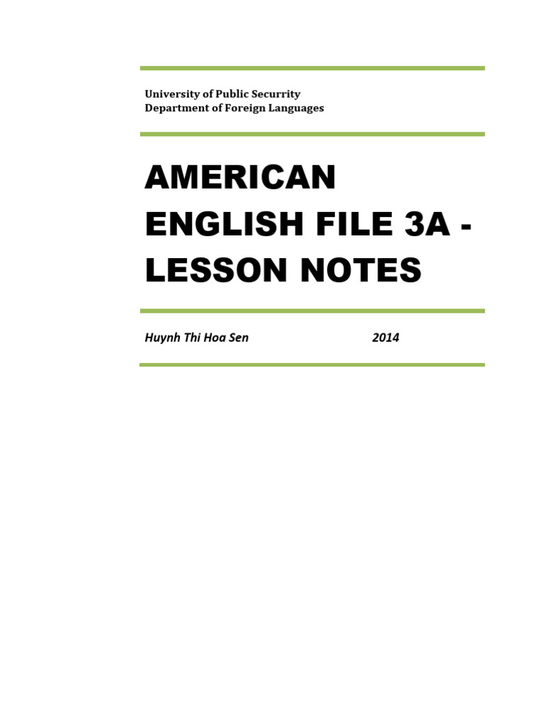 AEF 3A - Lesson Notes - C. Sen | PDF