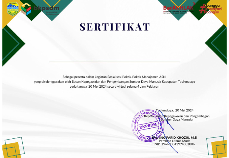 contoh sertifikat | PDF