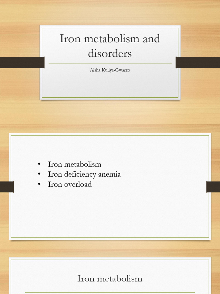 Iron Metabolism and Disorders Overview | PDF | Iron | Anemia