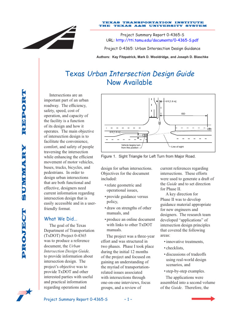 Texas Urban Intersection Design | PDF | Intersection (Road) | Street