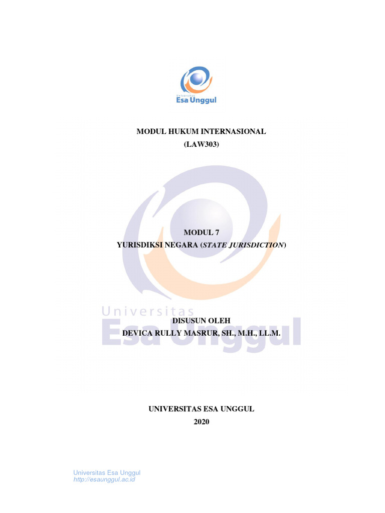 Yurisdiksi Negara dalam Hukum Internasional | PDF | Ilmu Sosial