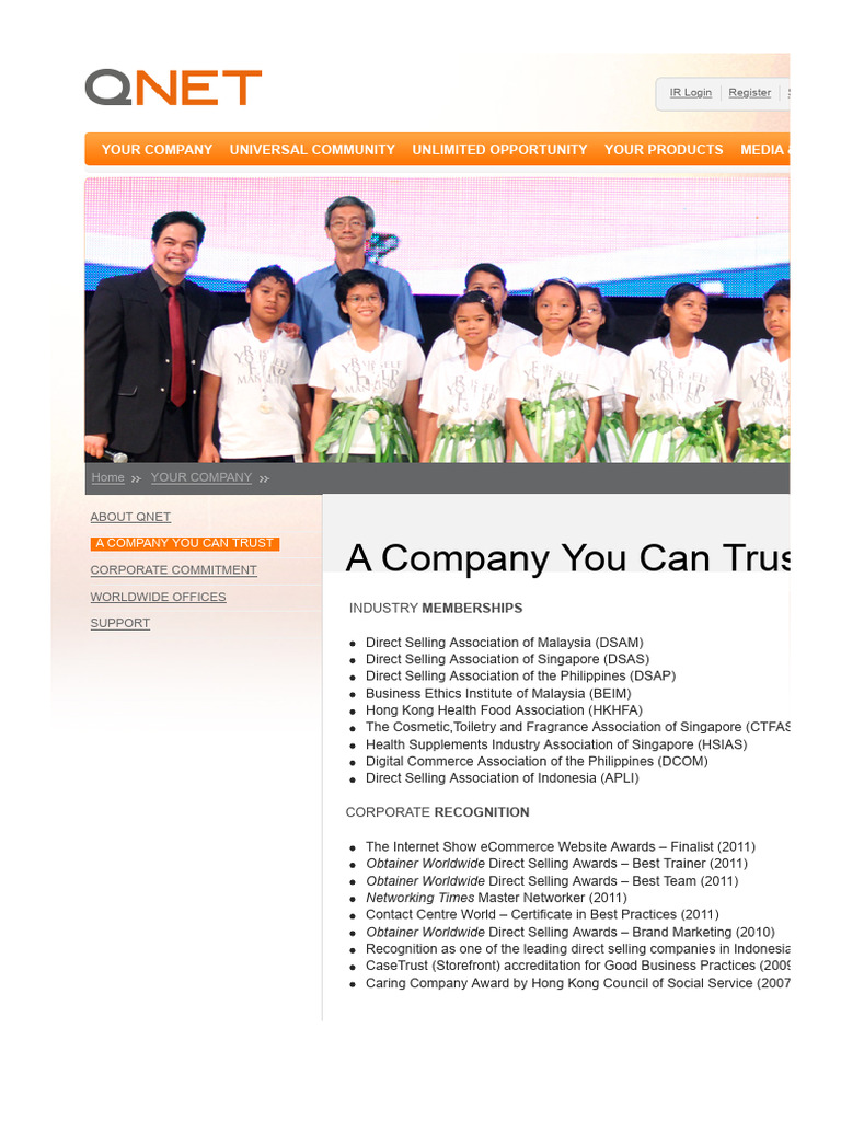 QNET - A Global Direct Selling Company You Can Trust | PDF | E Commerce ...