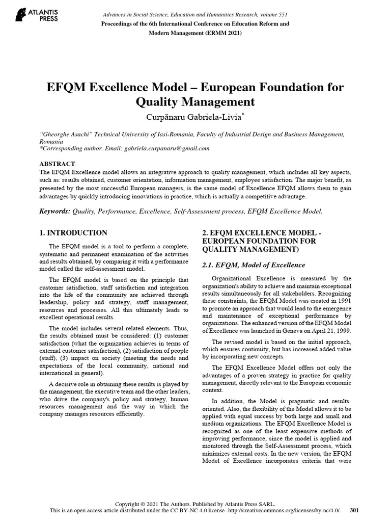 EFQM Excellence Model - European Foundation For Quality Management ...
