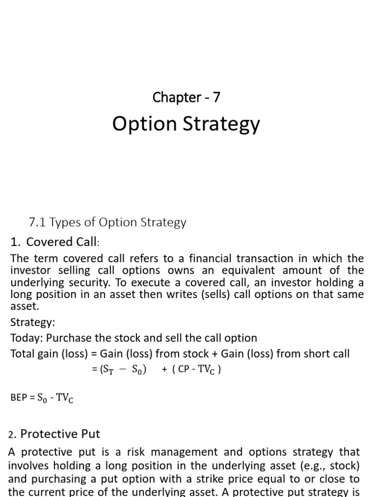 CHP7 Option-Strategy | PDF | Option (Finance) | Put Option