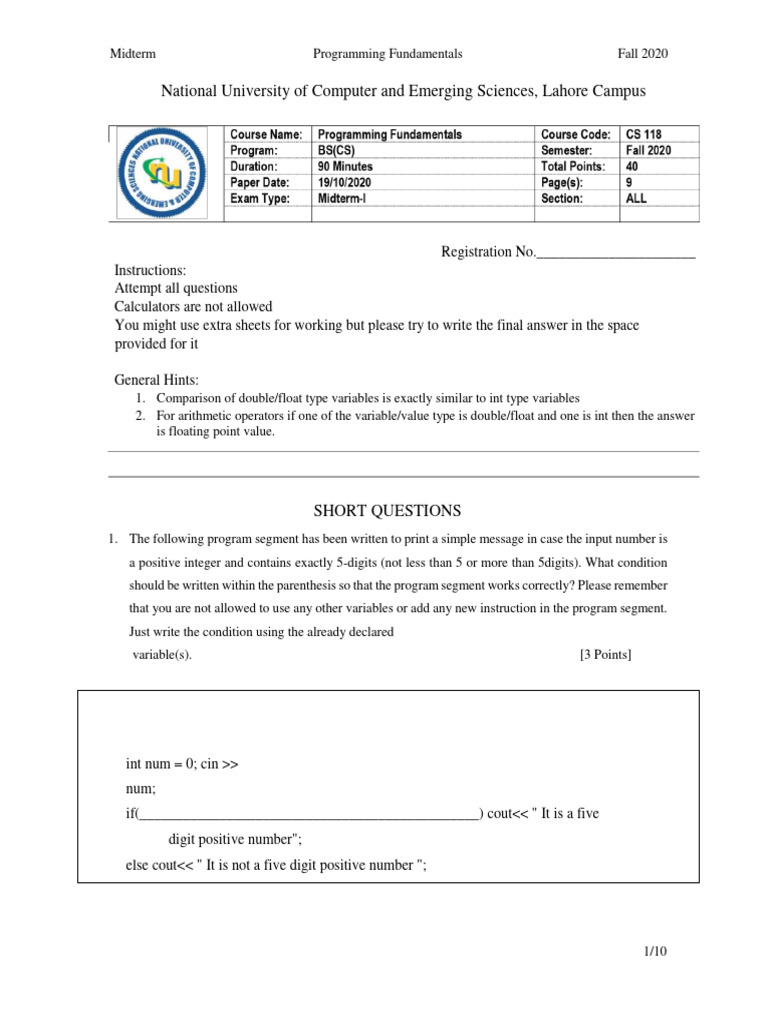 NUCES Fall 2020 Midterm Paper | PDF | Body Mass Index | Weight
