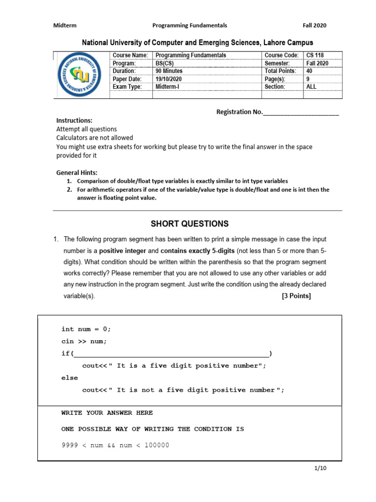 2020 Midterm Solution Pdf Integer Computer Science Computer Engineering
