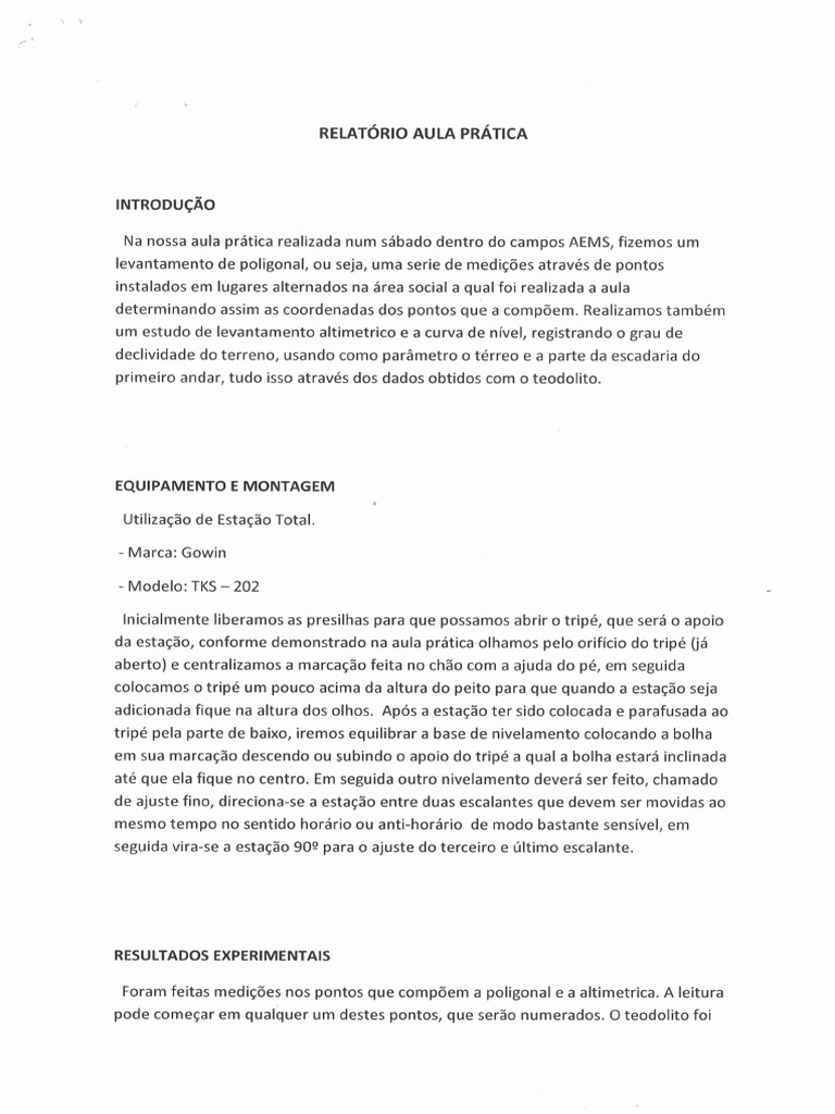 Trabalhos de Topografia | PDF