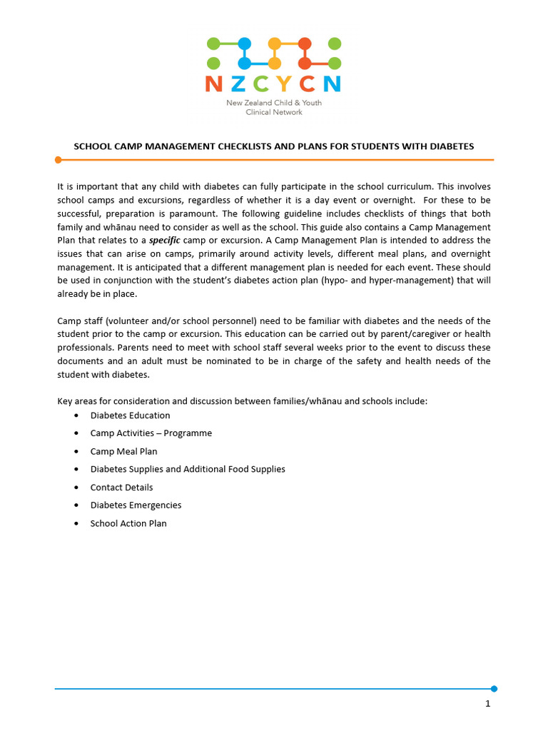 School Camp Management | PDF | Hypoglycemia | Diabetes
