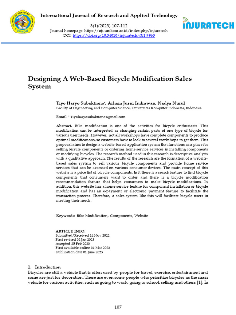 Web-Based Bicycle Sales System | PDF | Software Prototyping | System