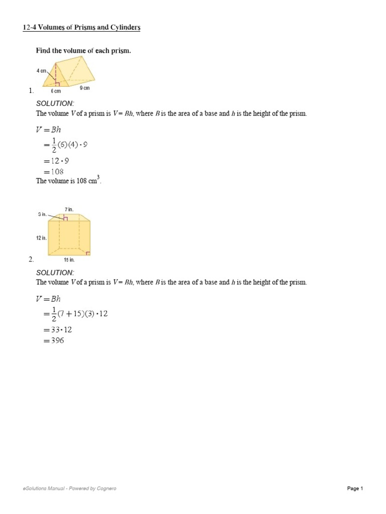 12-4 Volumes of Prisms and Cylinders ( PDFDrive ) | Download Free PDF ...