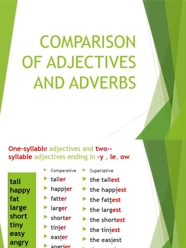 Comparison of Adjectives and Adverbs | PDF | Syntax